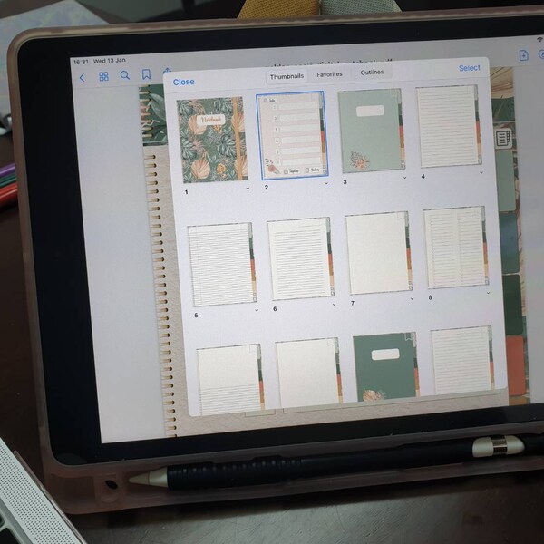 Digital Notebook for iPad and Android With Matching Stickers Tabbed ...