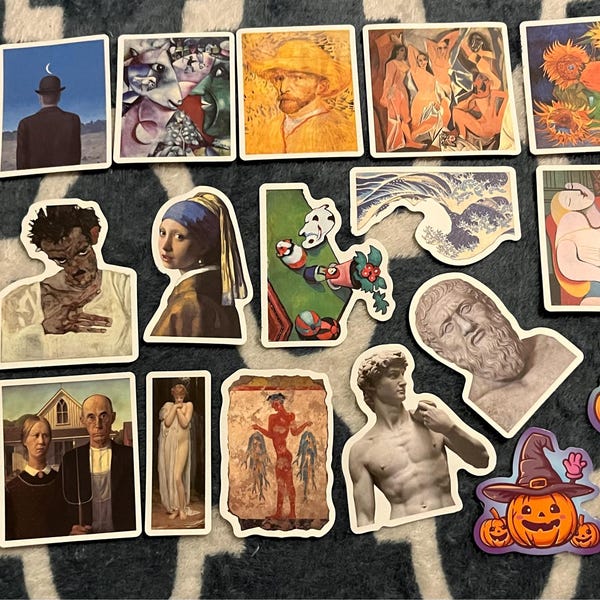 Art Sticker for Laptop Famous Paintings Renaissance Vinyl Stickers Van ...