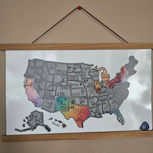 50 States Scratch Off, US State Scratch off Map, United States Travel ...