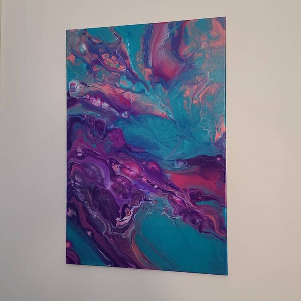 Original Acrylic Texture Art on Canvas With Craquelure Texture Paste ...