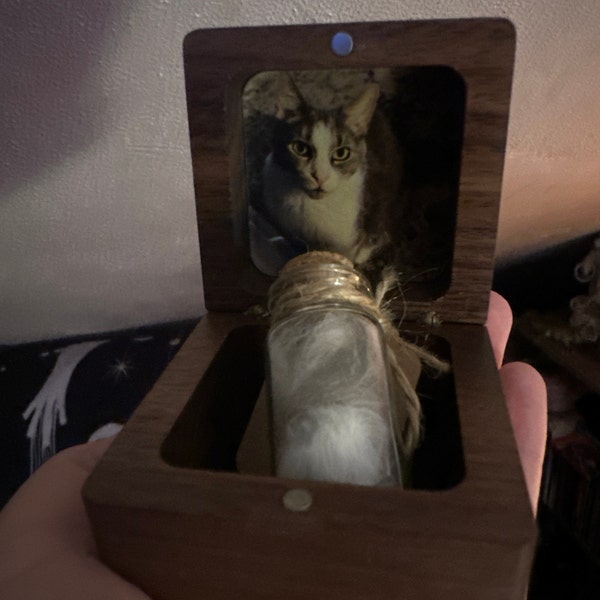 Custom Wooden Pet Fur Keepsake Box: Engraved Pet Memorial Gift - Etsy
