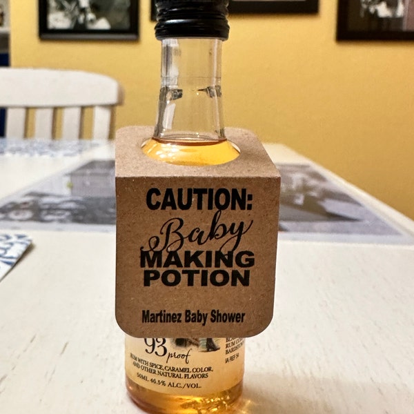 Caution Baby Making Potion (RECTANGLE Tags) 1.5" X 3" With 1" Hanging ...