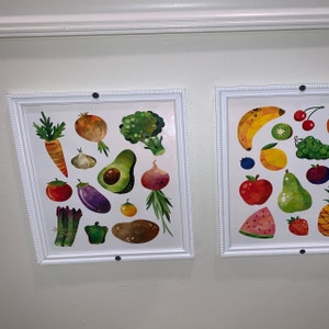 Fruit and Veggie Kitchen Prints Set of 2 Education Watercolor Decor ...