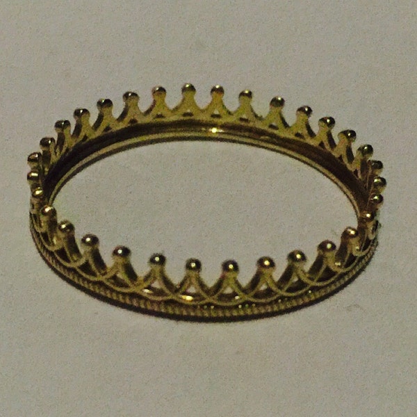 14K Yellow Gold Princess Crown Ring--beautiful Yellow Gold Crown ...
