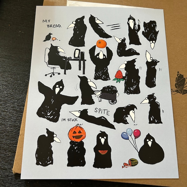 HOLOGRAPHIC or SATIN Finish Crow Plague Doctors Print, 4x5" and 8x10 ...