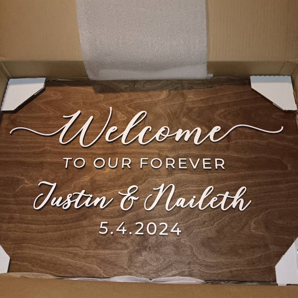 3D Wedding Welcome Sign, Custom Wood Wedding Sign, Welcome to Our ...