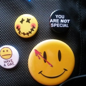 Watchmen Pin Back Button 38mm Smiley Face - Etsy