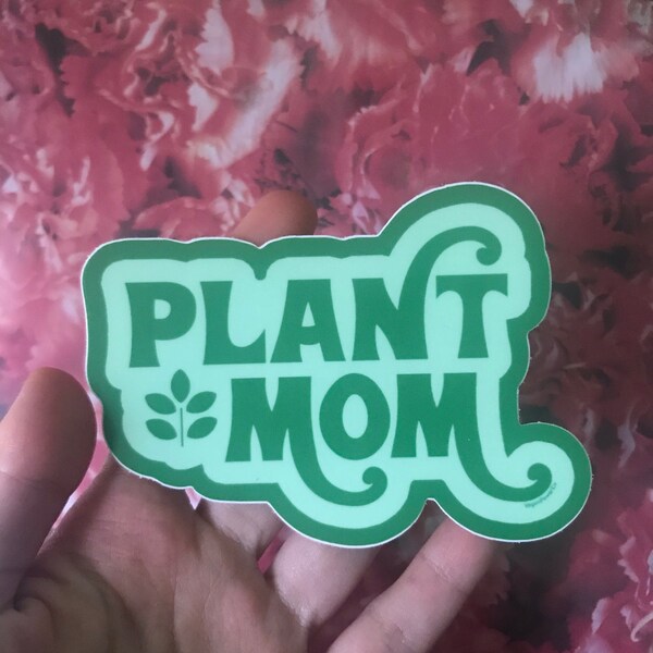PLANT MOM STICKER - 70s 80s Retro Style Vinyl Decal - Plant Lover ...