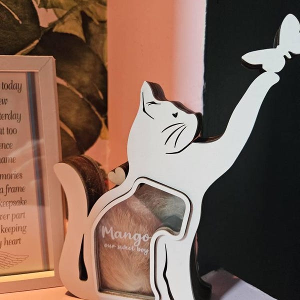 Custom Dog Frame, Dog Memorial Gift, Cat Name Photo Frame, Dog Picture Frame, Pet Memorial, Dog ...