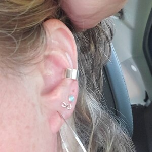 Simple Moon Silver Slim Upper Ear Cuff, Hammered Ear Cuff, Everyday Ear ...