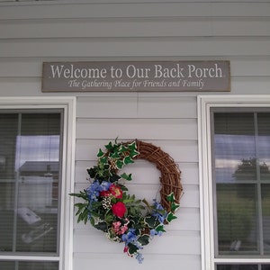 S-805 Handmade, Wood, Long Sign. welcome to Our Back Deck the Gathering ...