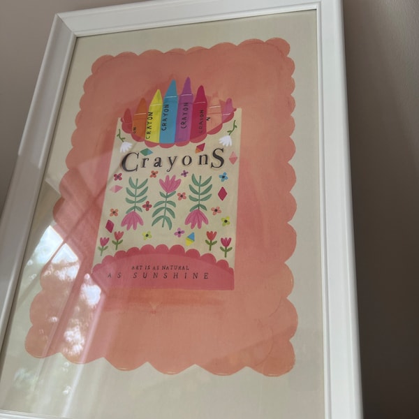 Crayons, Rainbow Crayons, Kids Art Prints, Kids Art Print, Colourful ...