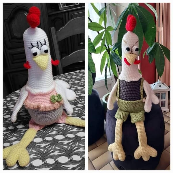 Rooster and Hen Crochet Pattern – Amigurumi Chickens Tutorial (PDF) - Etsy