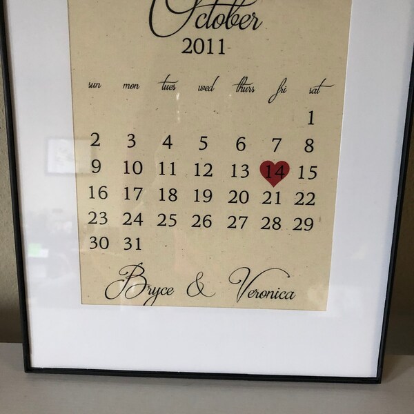 Wedding Calendar | Cotton Wedding Anniversary Gift | 2 Year, 2nd ...