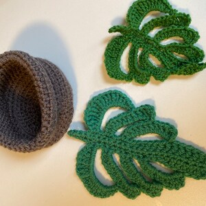Monstera Leaf Coasters Crochet Pattern, Video Tutorial and PDF Download ...