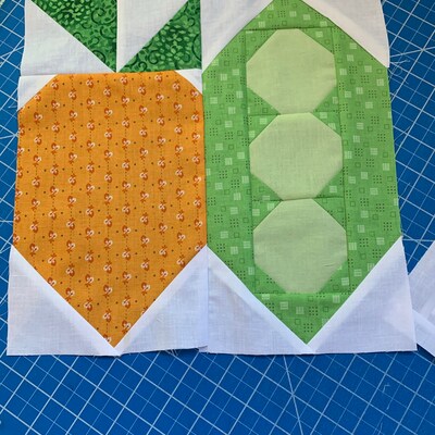 Carrot and Pea Pod Quilt Block PDF Instant Download Quilt Pattern 6 ...