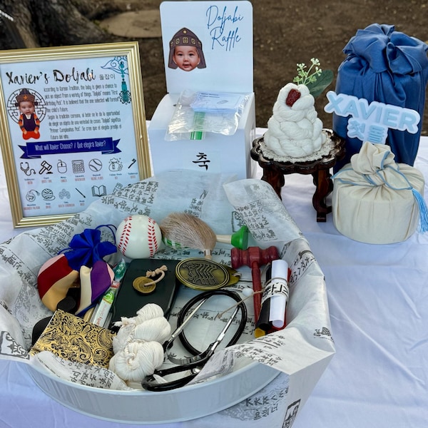 Korean Doljabi W/hangeul Felt 1 Yd | Korean 1st Birthday Party | Dol ...