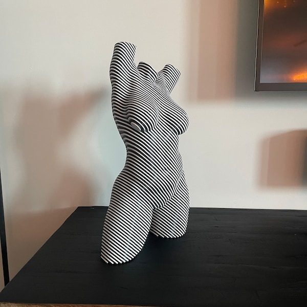 Kinetic Female Torso Sculpture - 'roxanne' Limited Edition - Light Grey ...