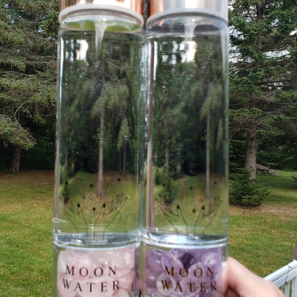 Stainless Steel Crystal Moon Water Bottle - Etsy