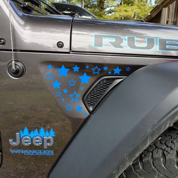 Stars Pattern Fender Vent Vinyl Decal Sticker Fits Jeep Wrangler Jl ...