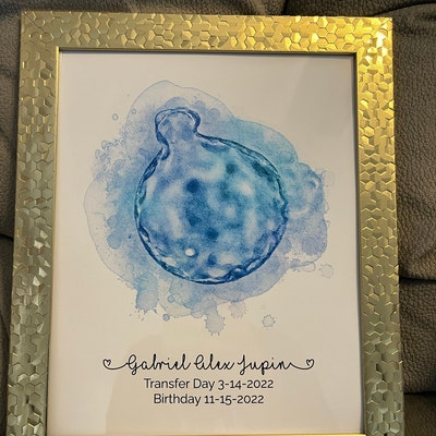Custom IVF Art Embryo Watercolor Personalized Pregnancy Gift - Etsy