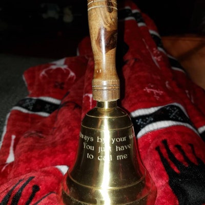 Engravable Brass Bell Solid Brass School Bell Brass Handbell Great Gift ...