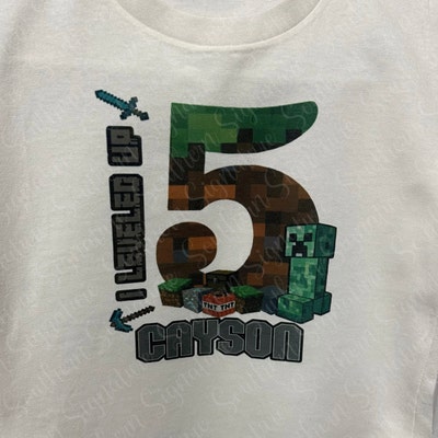 Minecraft Birthday Shirt 7 - Etsy