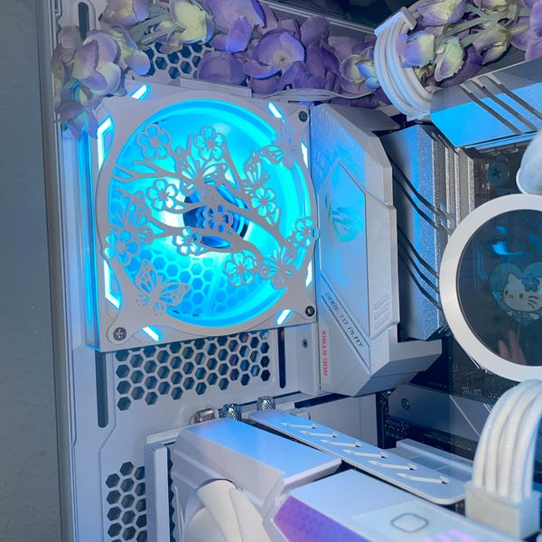 Cat on Tori RGB Gaming Computer Fan Shroud/ Grill /cover Custom 3D ...