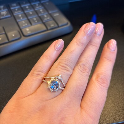 Black Crystal Gradient Diamond Ring Curved Wedding Band Rose - Etsy