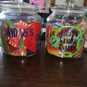 Gaming Snack Jar Gaming Snacks Personalised Snack Jar Kids | Etsy UK