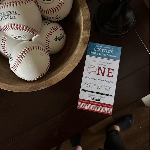 Baseball Birthday Invitation, Personalized Baseball Ticket Invite ...