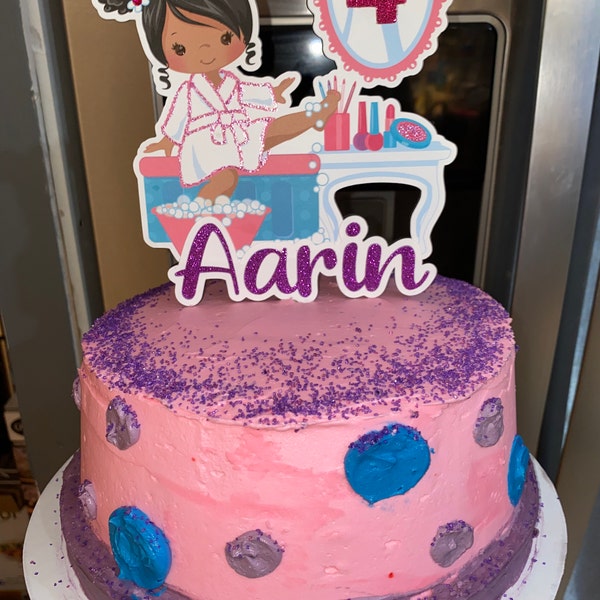 Spa Cake Topper | Spa Cake Topper Set | Spa Party | Spa Party Decor ...