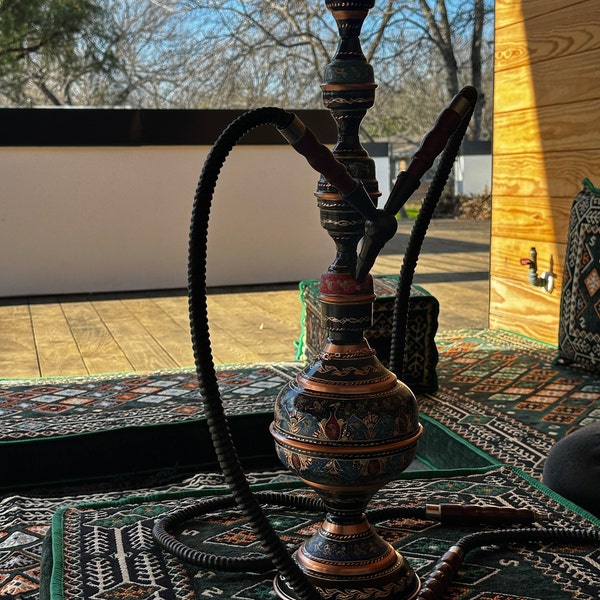 Burned Design LARGE Original Copper Hookah Set, Unique Handmade Turkish ...