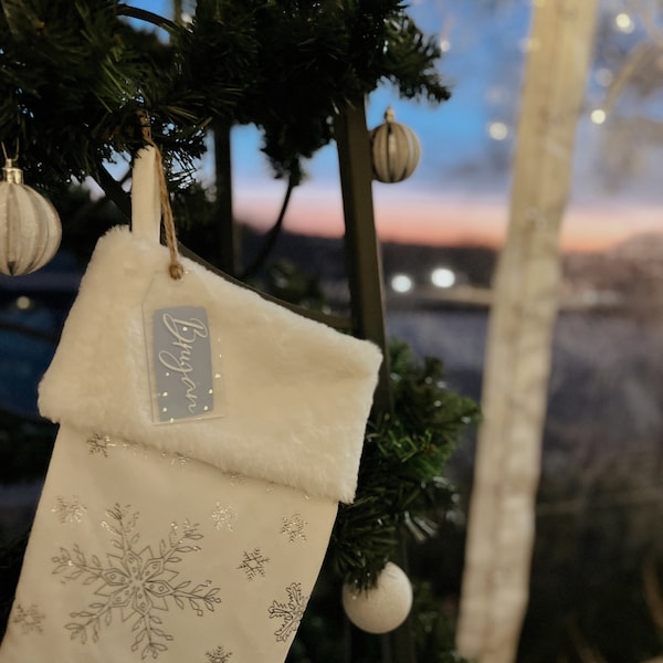 Stocking Tag | Acrylic Stocking Tag | Painted Acrylic Stocking Tag ...