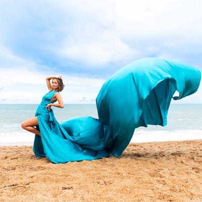 Red Flying Dress Long Flying Dress for Photoshoot Flyaway Dress Fly ...