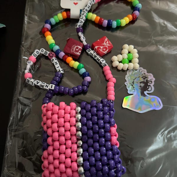 Octopus Reversible Kandi Necklace - Perler Charm Necklace - Unique ...
