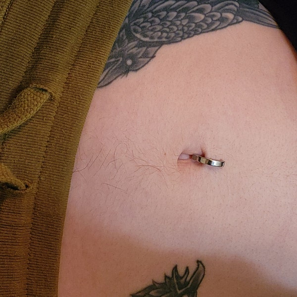 14G Belly Button Clicker/minimalist Navel Jewelry/belly Hoop/hinged ...