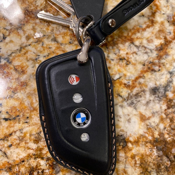 BMW Key Chain, Leather Car Key Fob Cover, Remote Key Case, Car Key Case ...