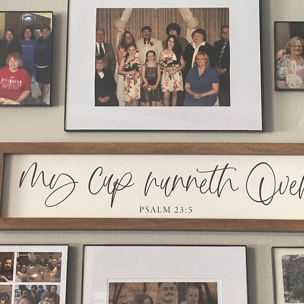 My Cup Runneth Over Sign, Wood Blessing Wall Decor, Blessing Wall Sign ...