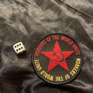 USSR COMMUNIST PATCH Workers of the World Unite Hammer Sickle ...