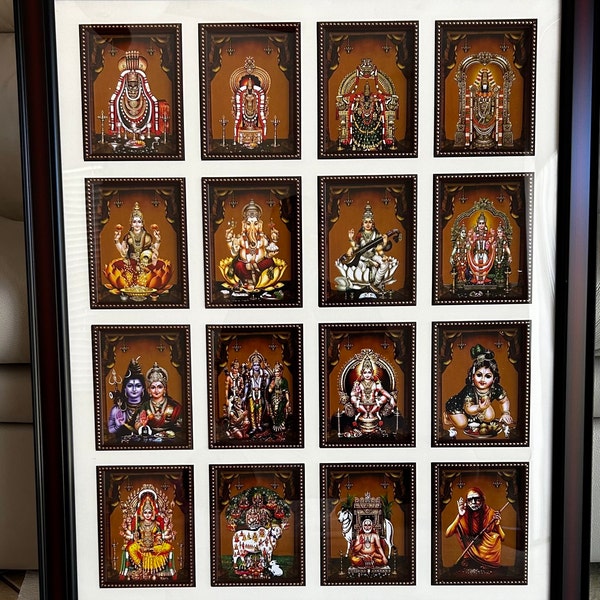 Large 16-in-1 Hindu God & Goddess Photo Frame, Customizable - Etsy