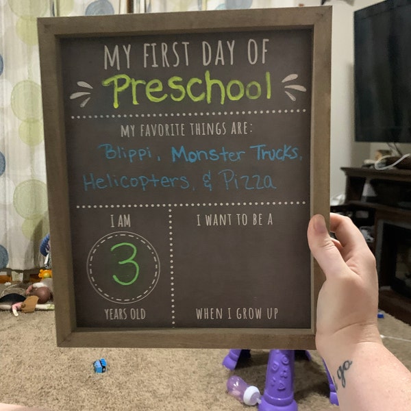 First Day of School Rustic Sign 10x12 - Etsy