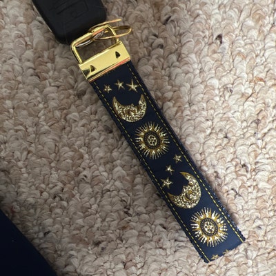 Sun and Moon Key Fob, With Brass Plated Hardware - Etsy