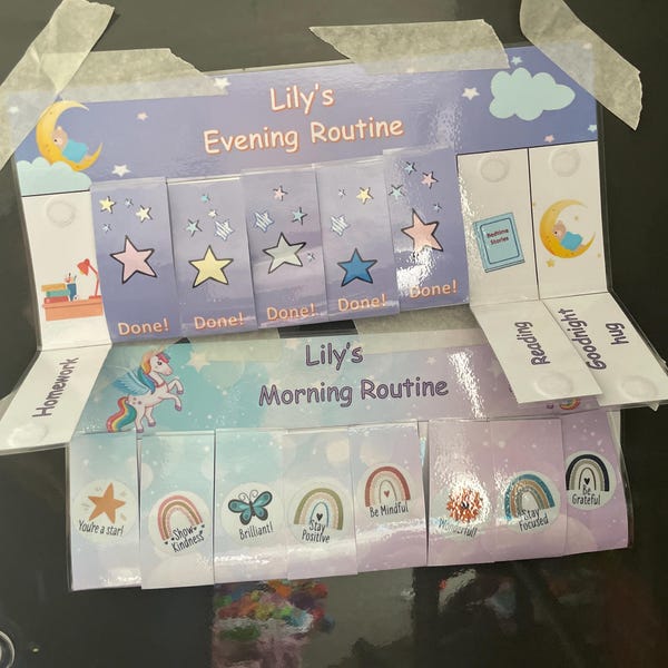 Personalised Handmade Visual Routine Chart Morning /evening Learning ...