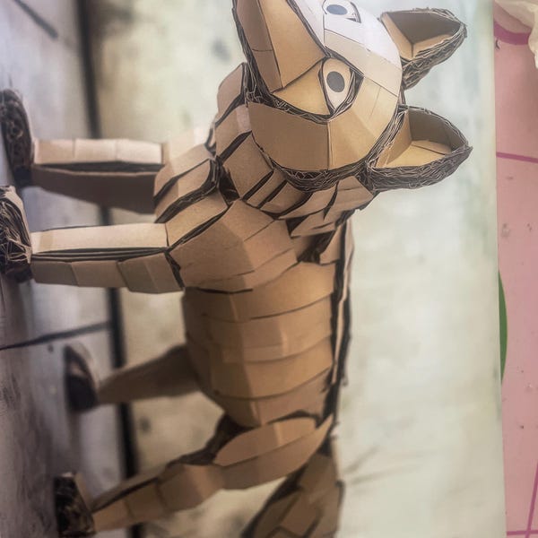 Cardboard Papercraft Goat Art Print - Etsy