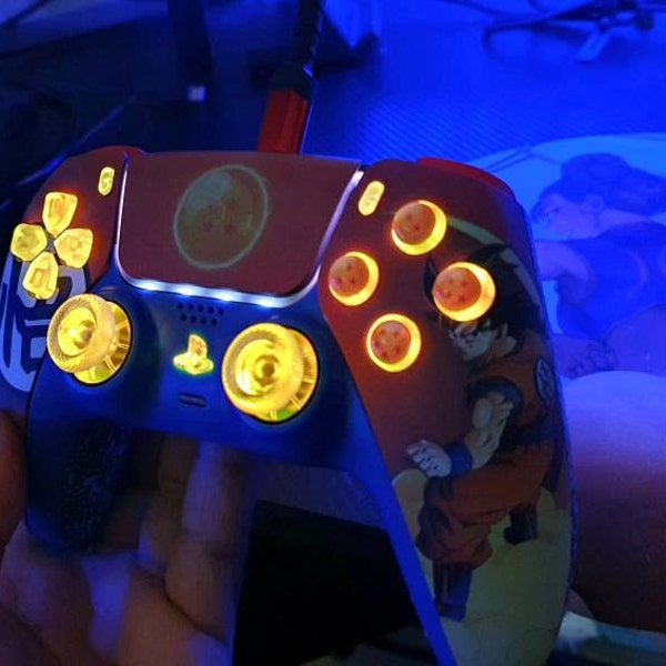 Kawaii Violet Theme Cute Cartoon RGB LED Custom Wireless Controller for ...