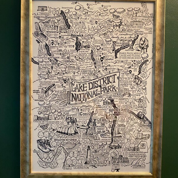 Cornwall Print A3 - Kernow Illustrated Map - Unframed or Framed ...