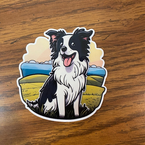 Cute Border Collie Sticker Kawaii Border Collie Sticker Vinyl Dog ...
