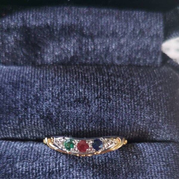 Video Game Ring, 14k Two Tone Color Triforce, Gemstone Wedding Band ...