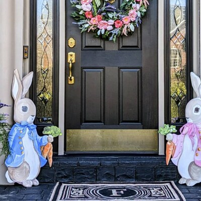 Large Rabbit Door Hanger Bunny Easter Spring Decor Inspired by Peter ...